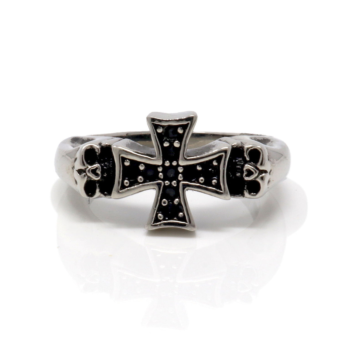 Maltese Cross Stainless Steel Ring – Rare Earth Gallery