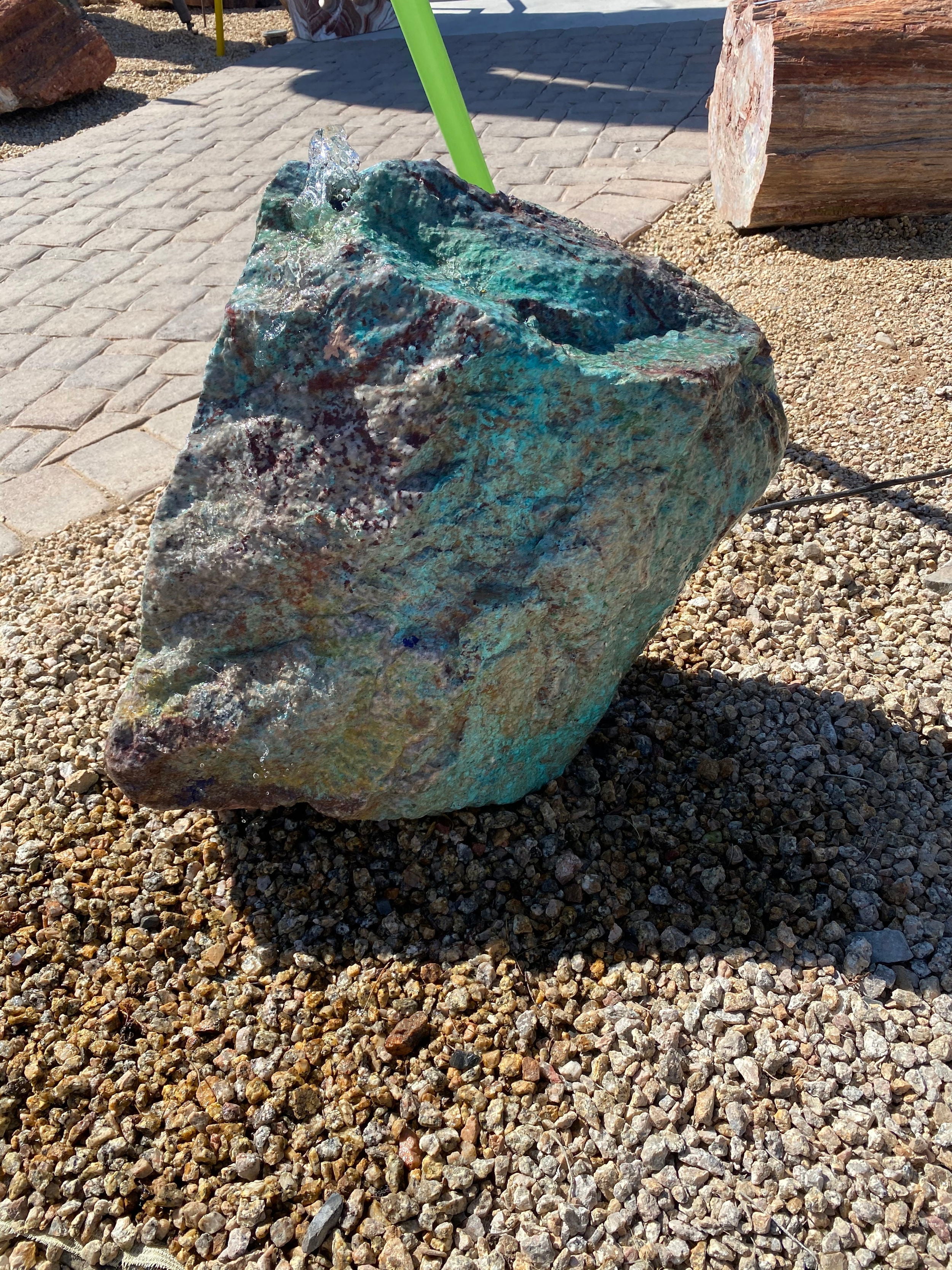 Morenci Chrysocolla Copper Ore Boulder Fountain - Rare Earth Gallery