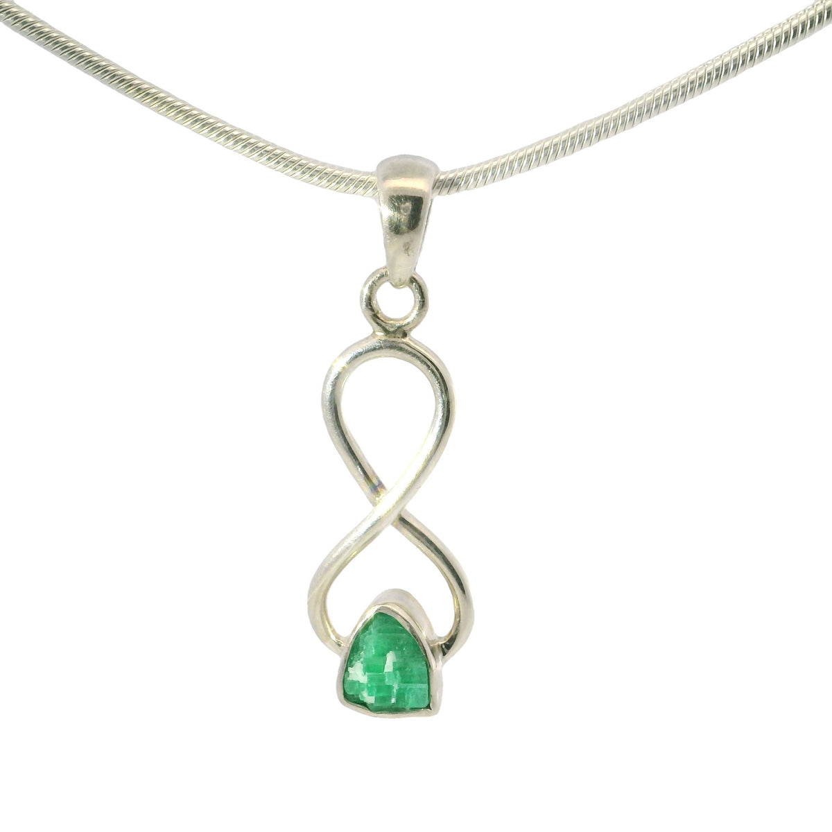 Emerald Pendant - Rough Freeform With 925 Sterling Silver Bezel On ...