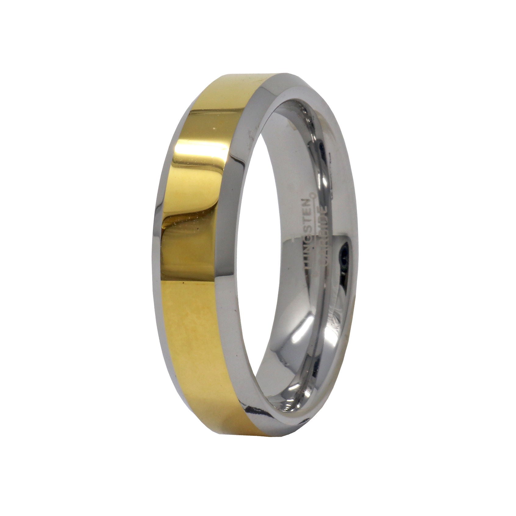 6mm Tungsten Ring With Gold-Plated Center - Rare Earth Gallery