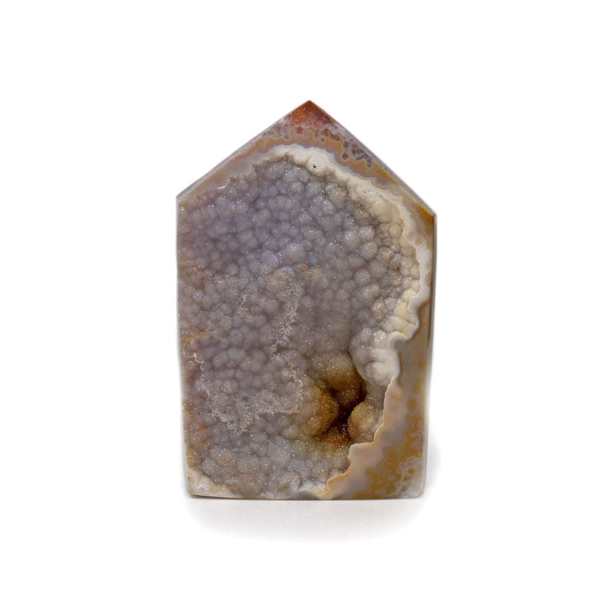 Agate Druze Point - Cut & Polished With Large Druze Face Of Muave Color ...