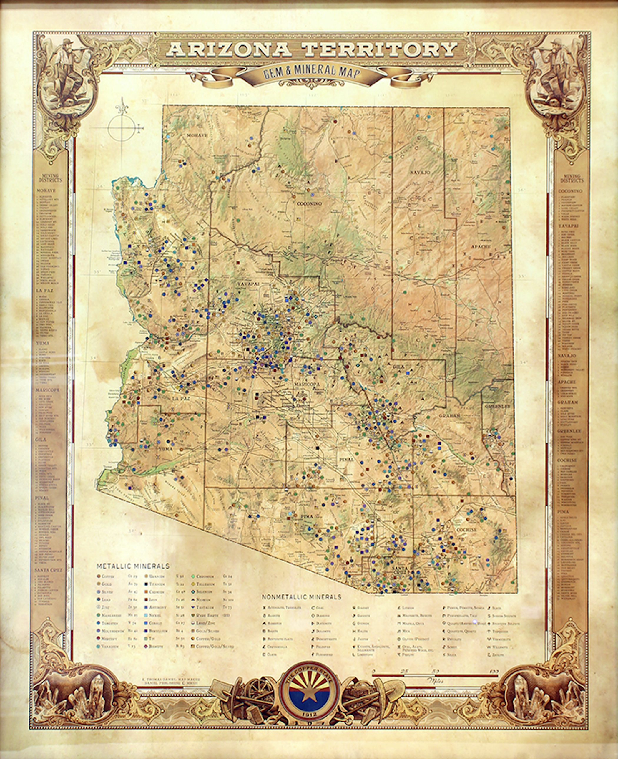 Arizona Mineral Treasure Map - Rare Earth Gallery