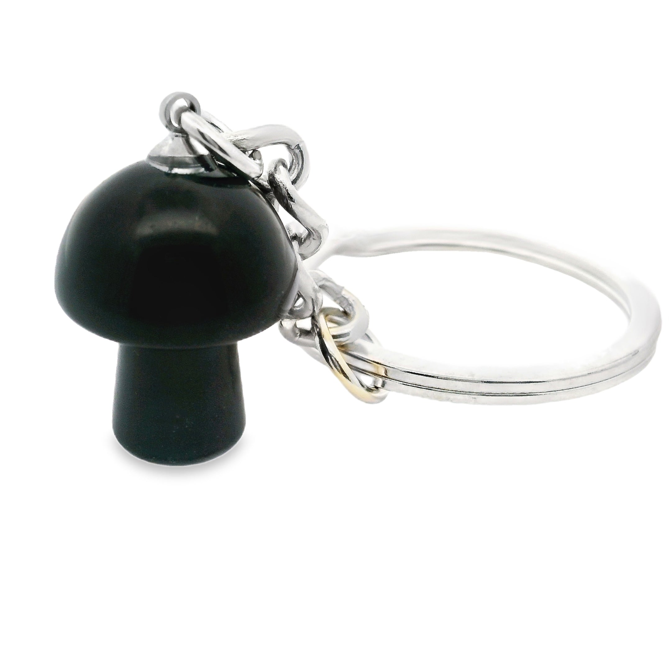Black Onyx Mushroom Keychain - Rare Earth Gallery