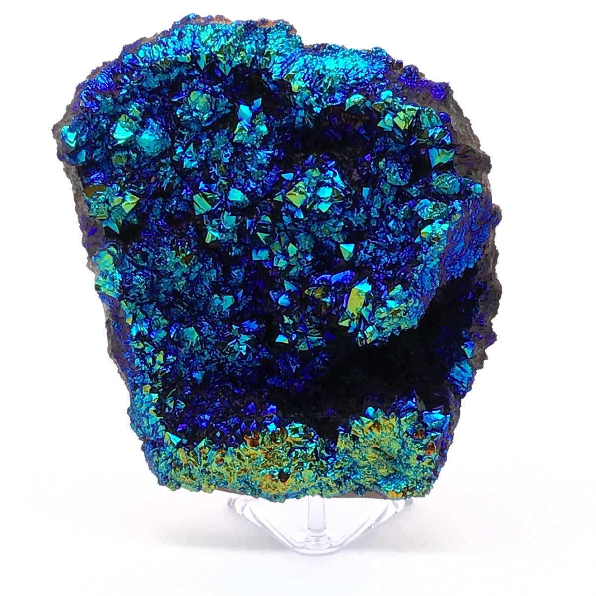 Black Titanium Coated Moroccan Geode Plaque on Lucite Stand – Rare ...