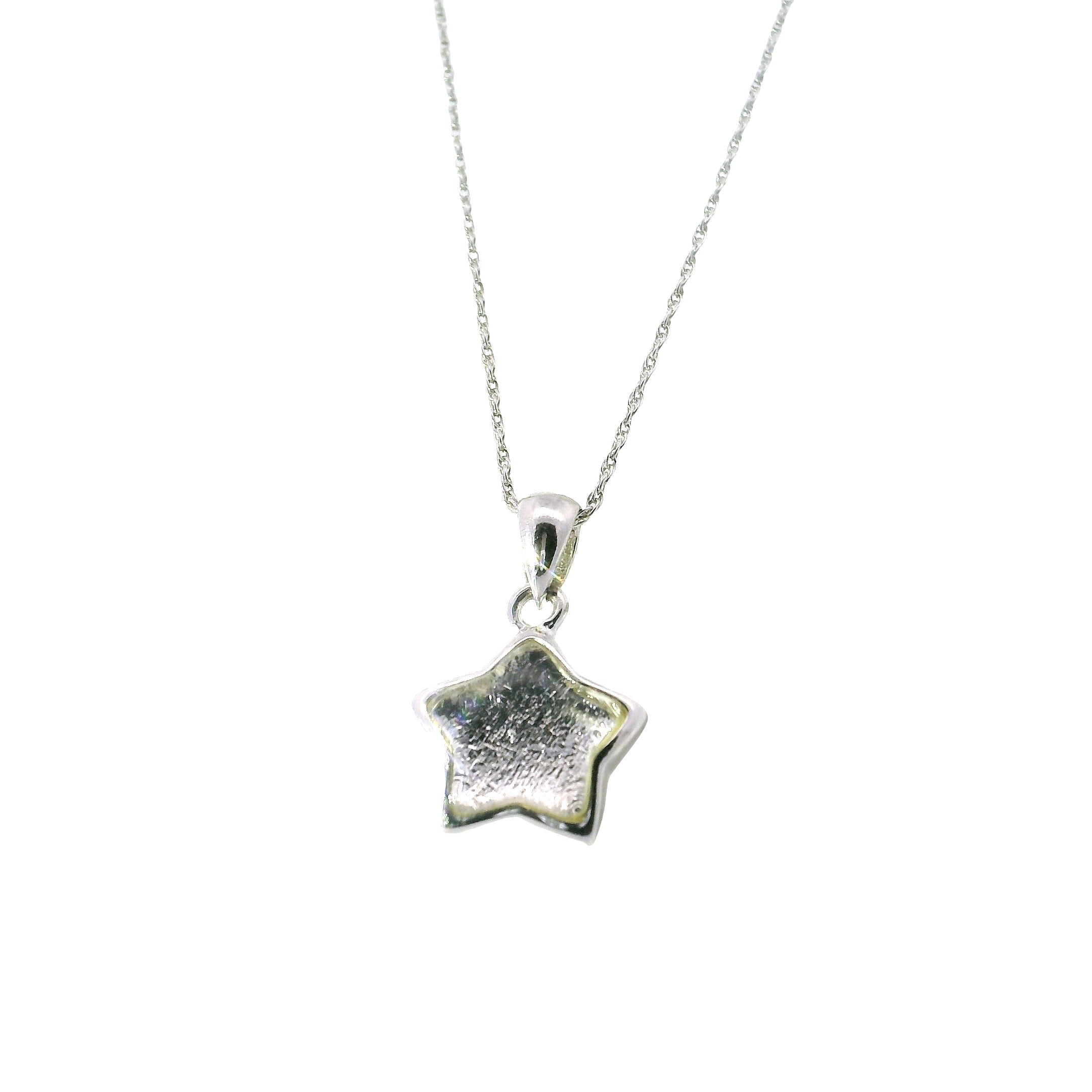 Munionalusta Meteorite Star Pendant with White Gold Vermeil and Sapphi ...