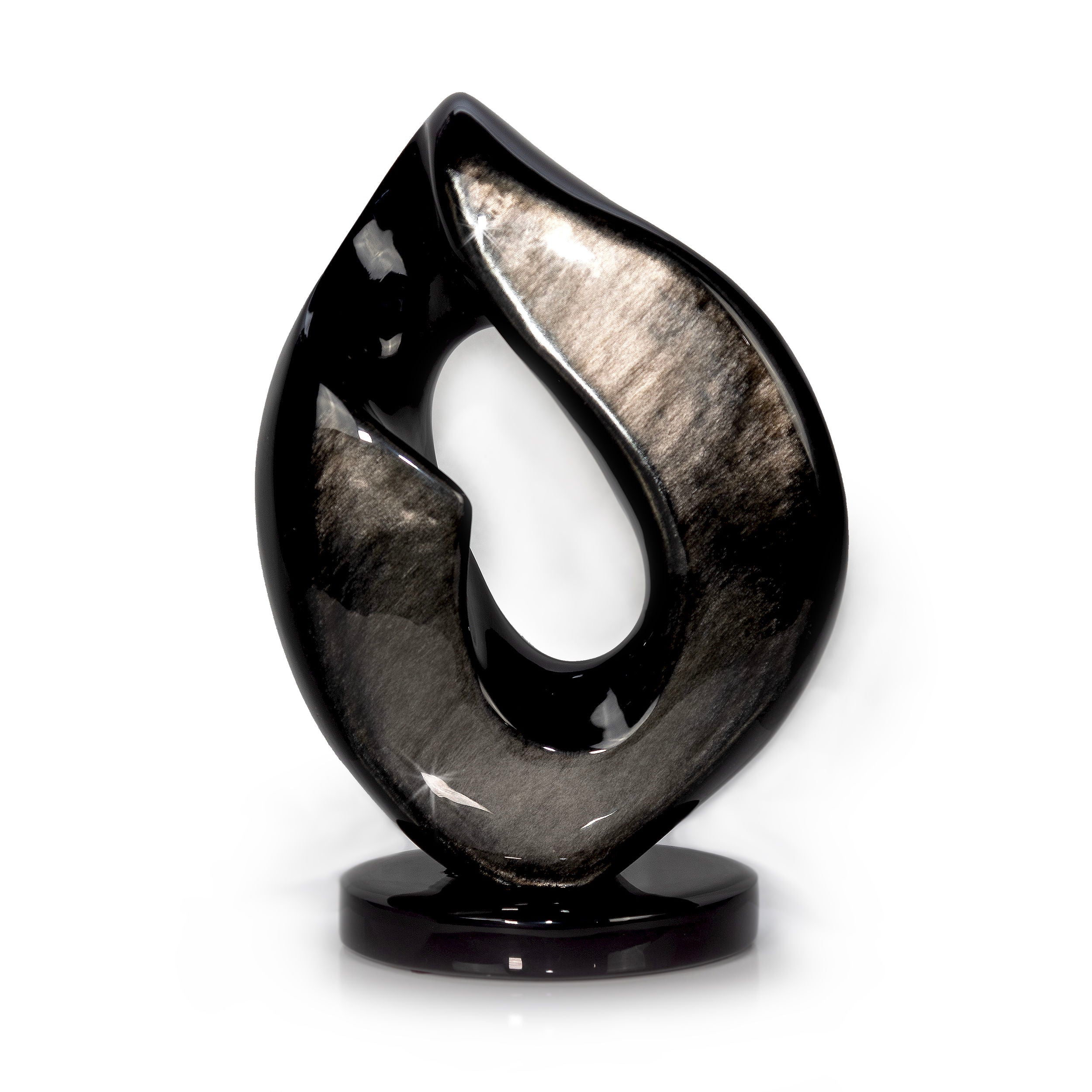 Silver Sheen Obsidian Sculpture - Rare Earth Gallery